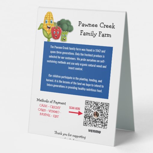 Personalized Produce Stand Venmo Pay Here Sign | Zazzle