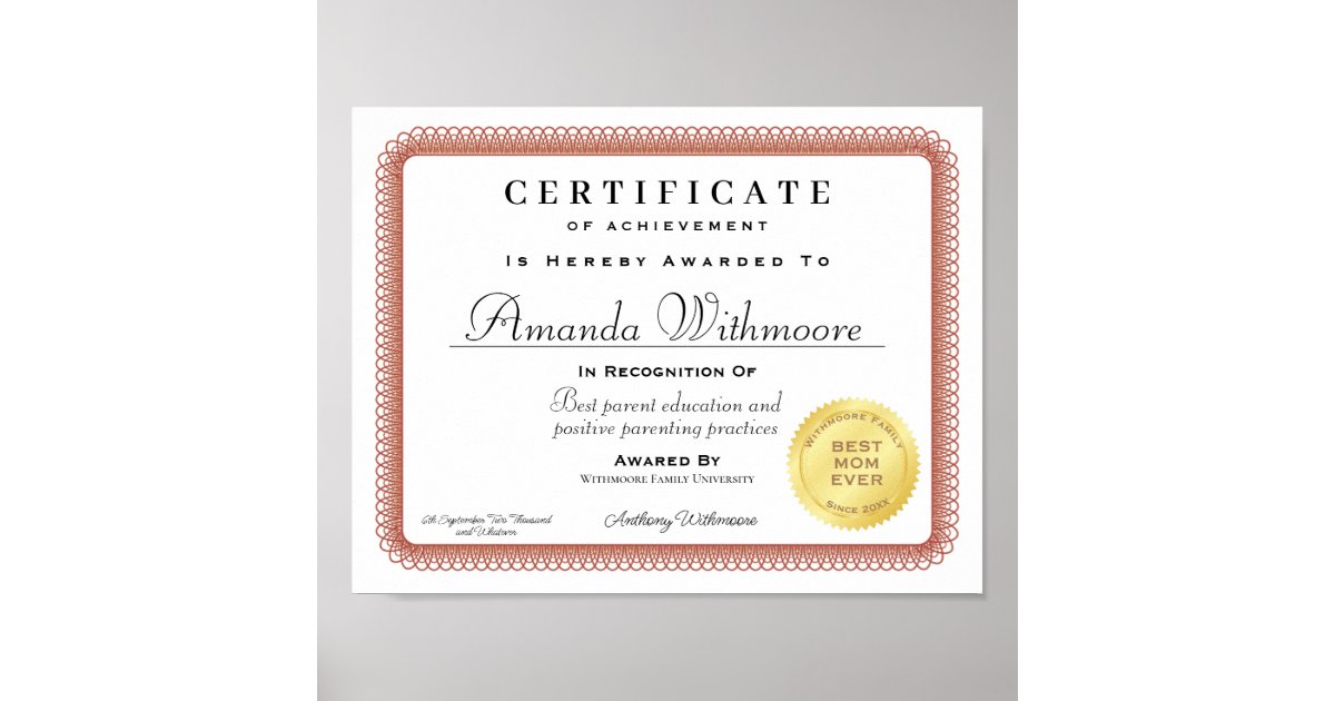 Personalized Professional diploma certificate Poster | Zazzle