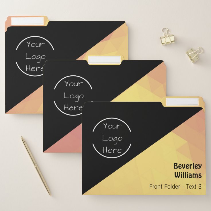 Personalized Professional Logo Set of File Folders | Zazzle