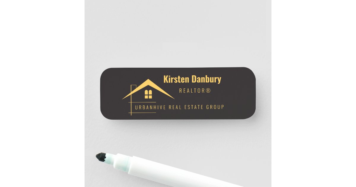 Personalized Professional Real Estate Business Name Tag | Zazzle