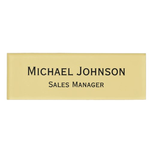 Personalized Professional Rich Faux Gold Magnetic Name Tag | Zazzle