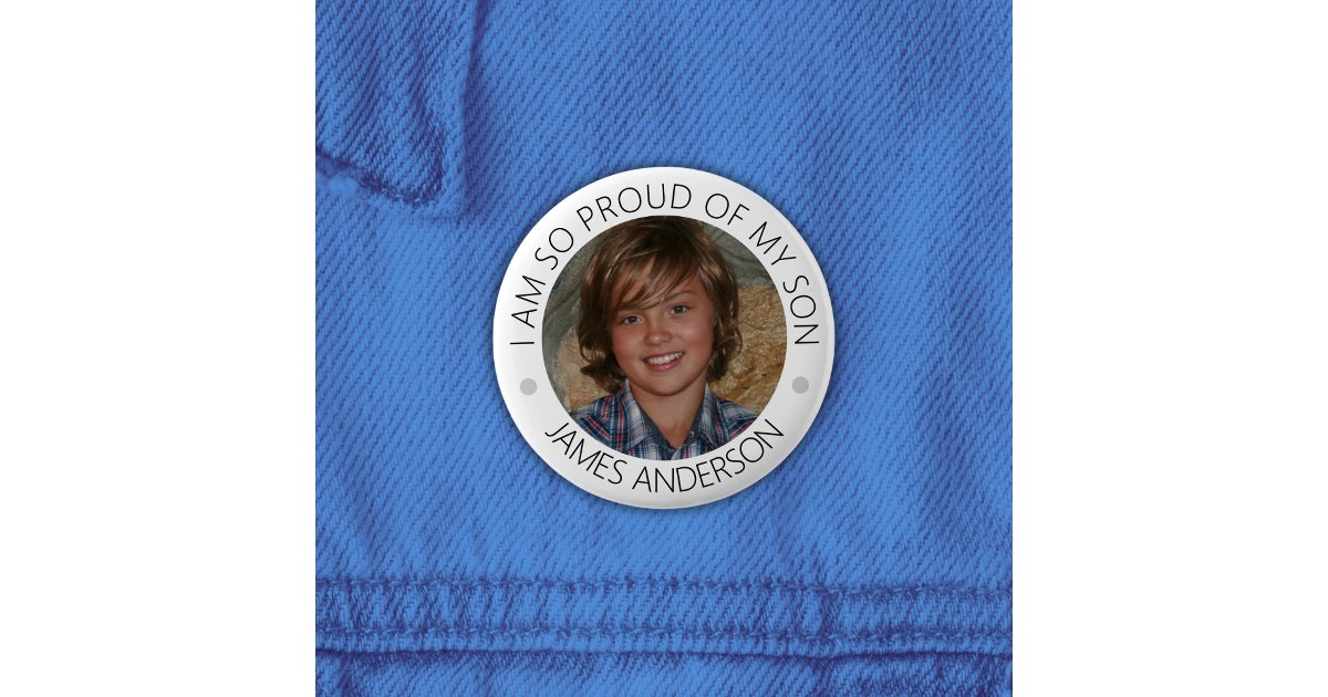 Personalized Proud Parent Photo Button | Zazzle