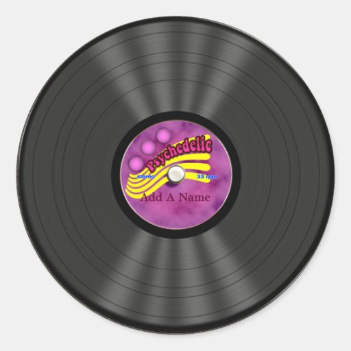 Personalized Psychedelic Vinyl Record Stickers | Zazzle