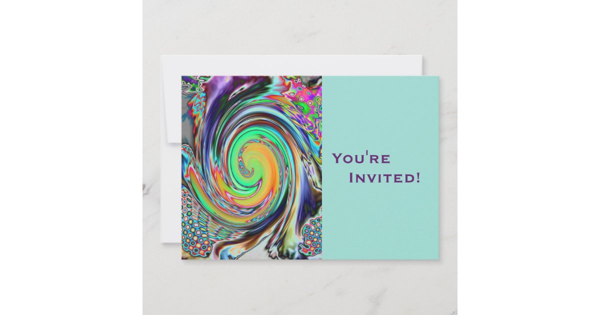 Personalized Psychedelic Vortex Birthday Party Invitation | Zazzle