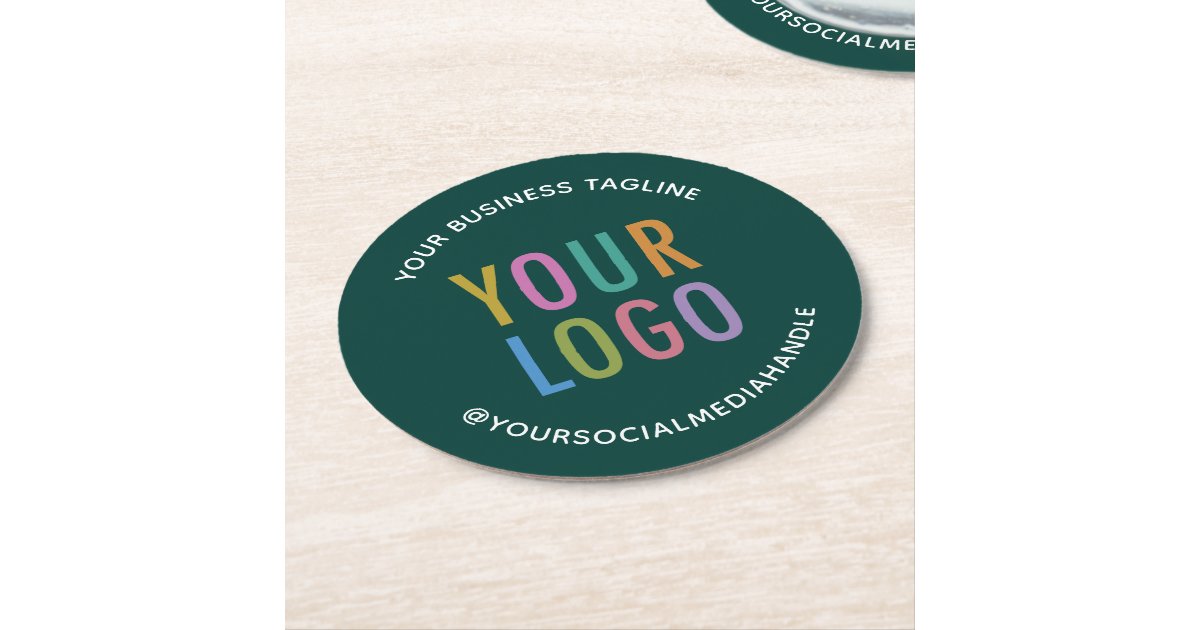 Personalized Pub Beer Coasters Custom Logo Green | Zazzle