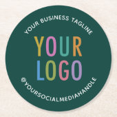 Personalized Pub Beer Coasters Custom Logo Green | Zazzle