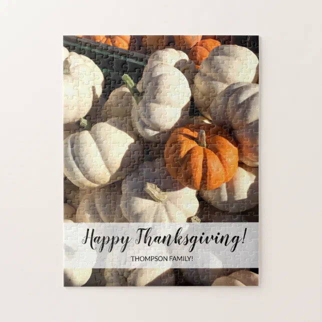Personalized Pumpkin farm photography Thanksgiving Jigsaw Puzzle | Zazzle
