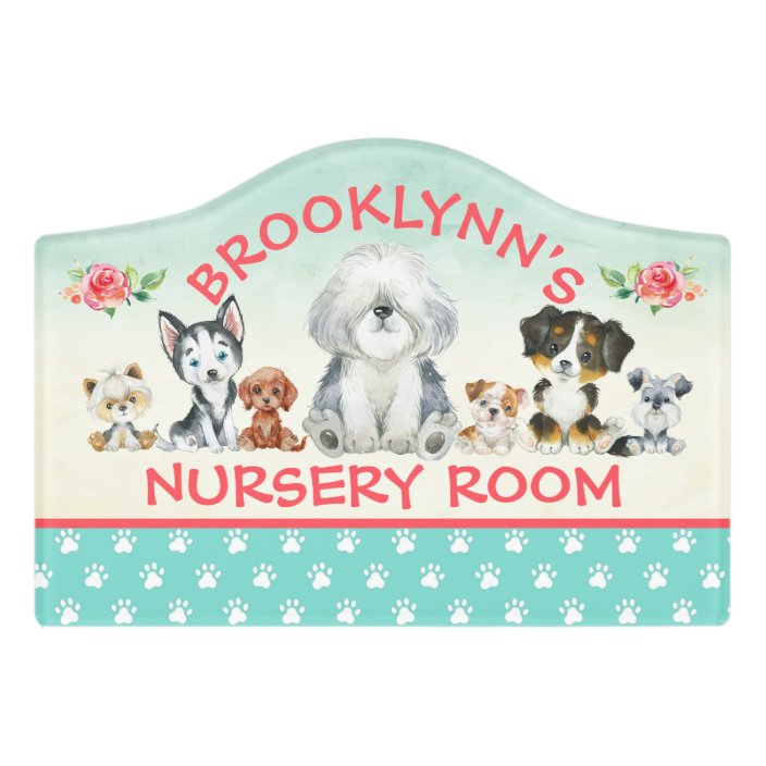 Personalized Puppy Dog Door Room Sign | Zazzle.com