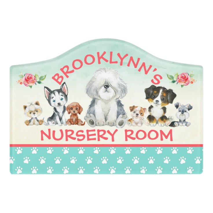 Personalized Puppy Dog Door Room Sign | Zazzle