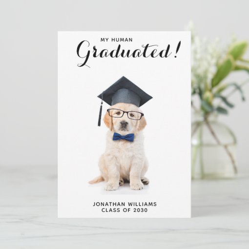 Personalized Puppy Dog Graduate Graduation Party Invitation | Zazzle