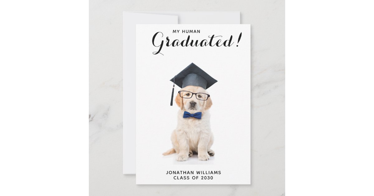 Personalized Puppy Dog Graduate Graduation Party Invitation | Zazzle