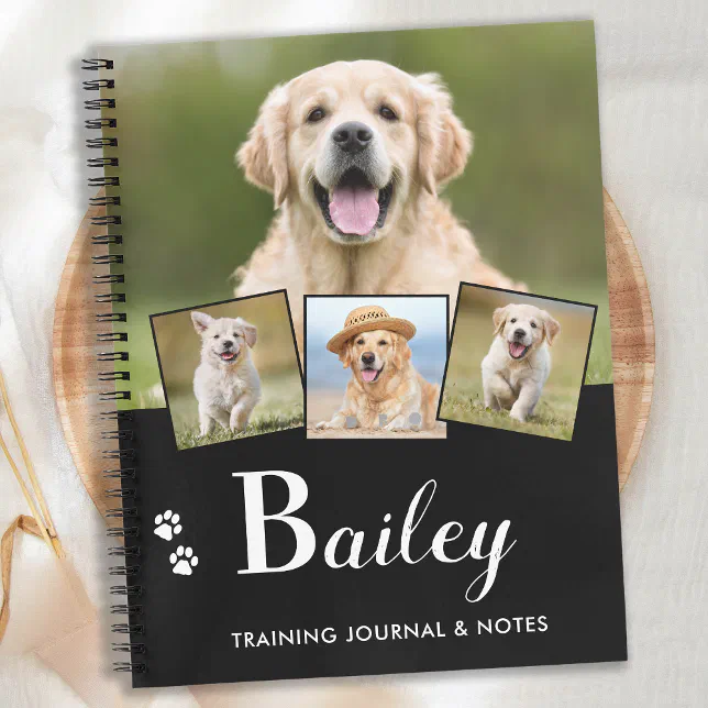 Personalized Puppy Dog Monogram Name 5 Pet Photo Notebook | Zazzle