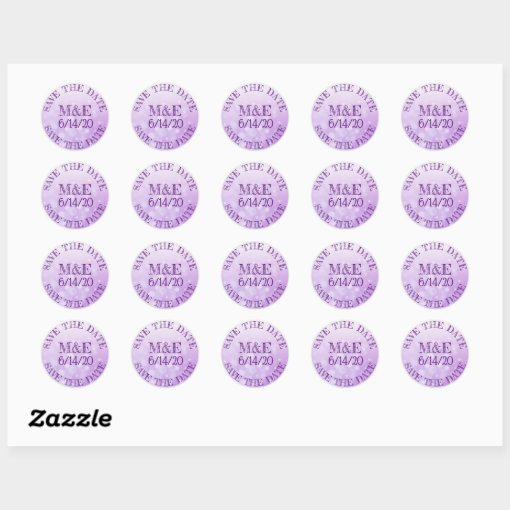 Personalized Purple Bokeh Wedding Stickers | Zazzle