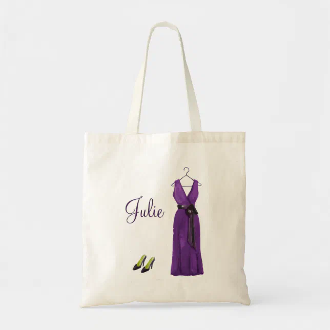 Personalized Purple Bridesmaid Tote | Zazzle
