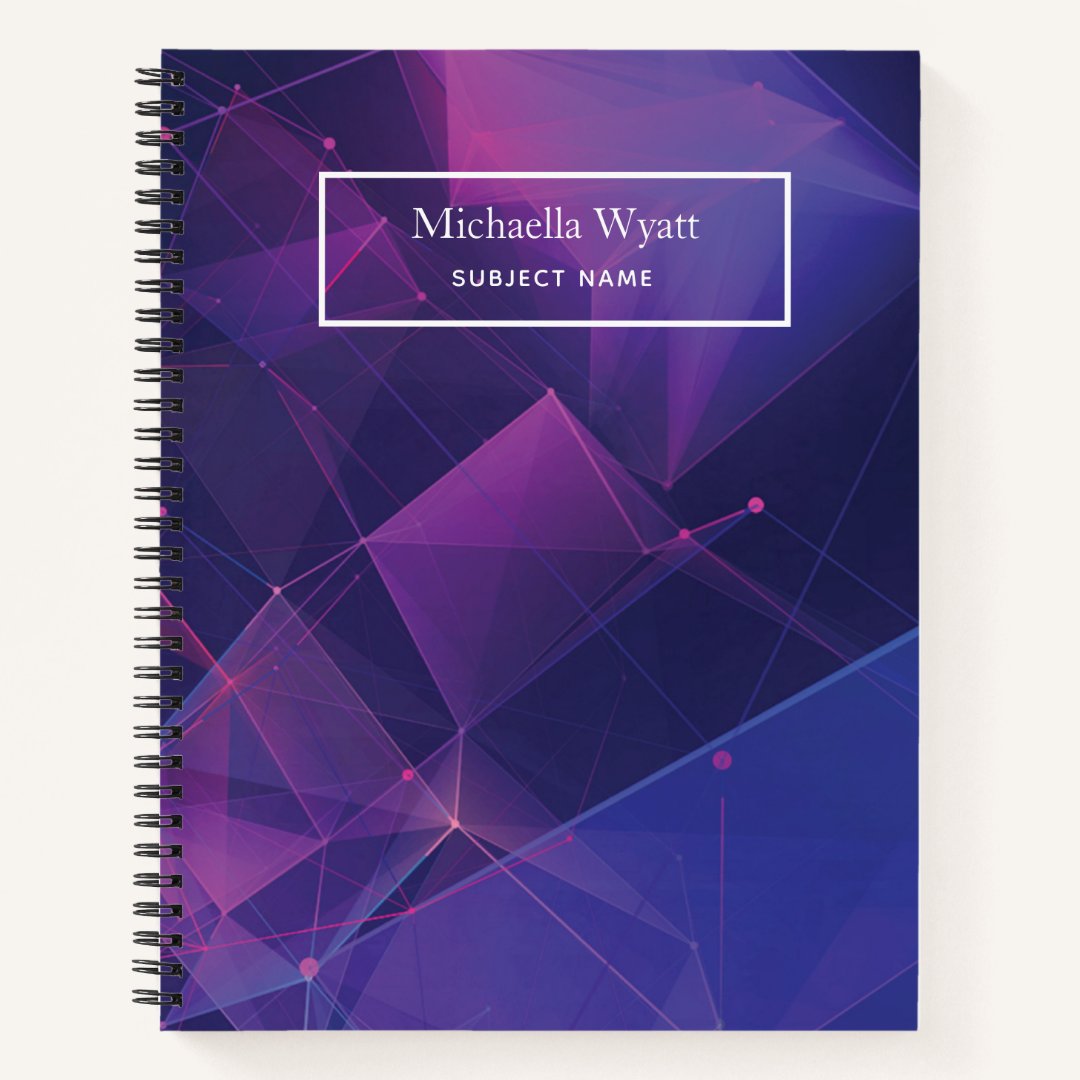 Personalized Purple Geometric Simple Graph Paper Notebook | Zazzle