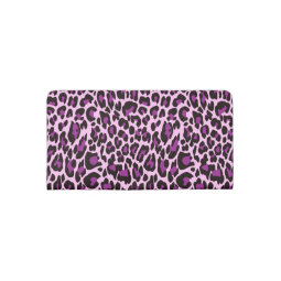 Personalized Purple Leopard Print Glitter Checkbook Cover | Zazzle