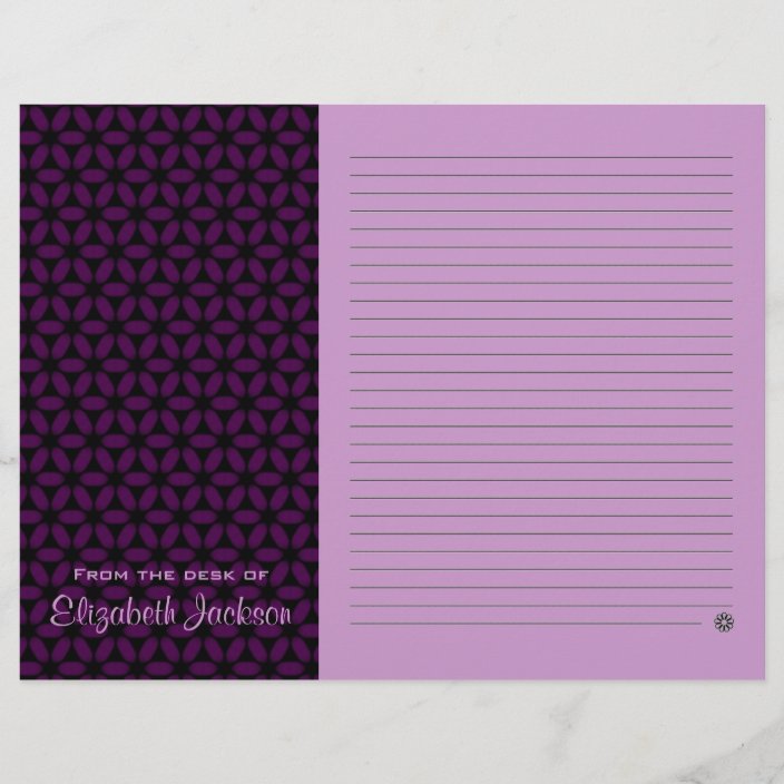 Personalized Purple Lined Note Paper Stationery | Zazzle.com