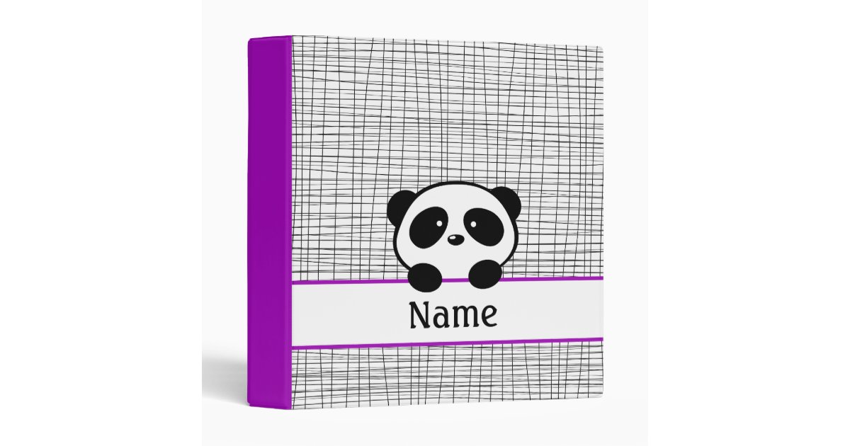 Personalized Purple Panda Bear School Binder | Zazzle