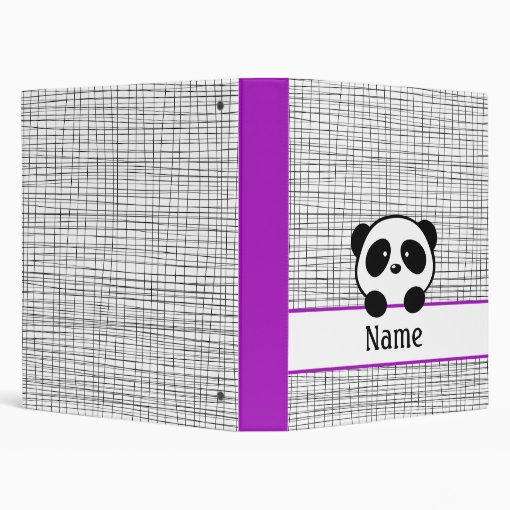 Personalized Purple Panda Bear School Binder | Zazzle