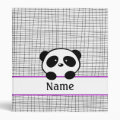 Personalized Purple Panda Bear School Binder | Zazzle
