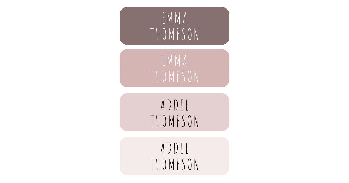 Personalized Purple Pink Peach Skin Girly Clothing Kids' Labels | Zazzle