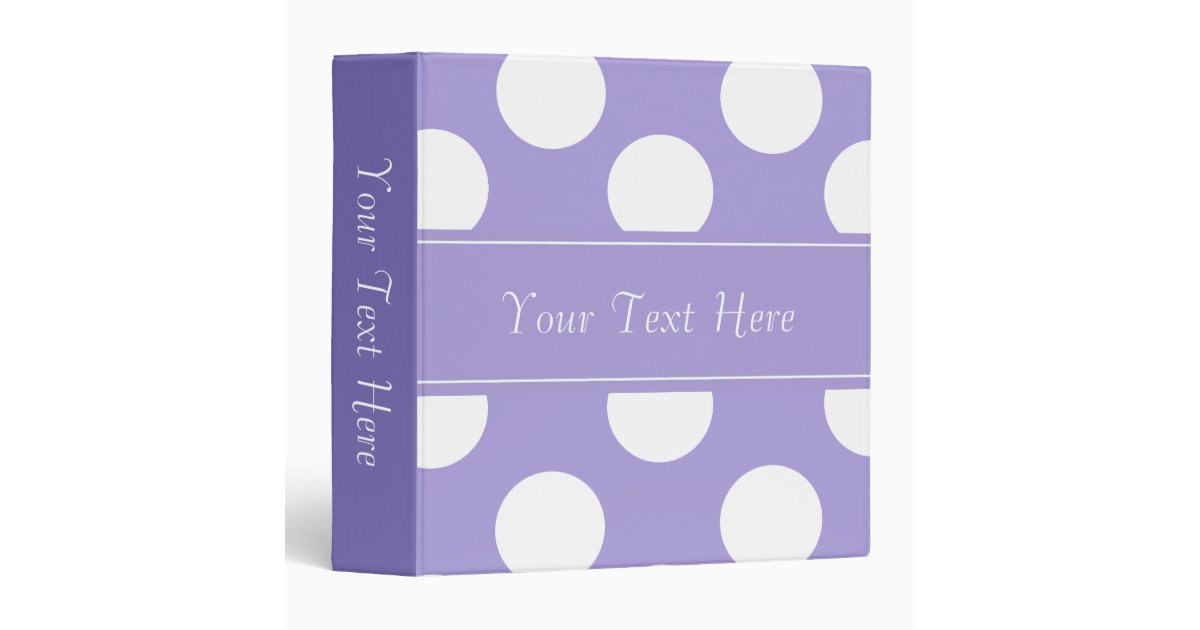 Personalized Purple Polka Dot Binder | Zazzle