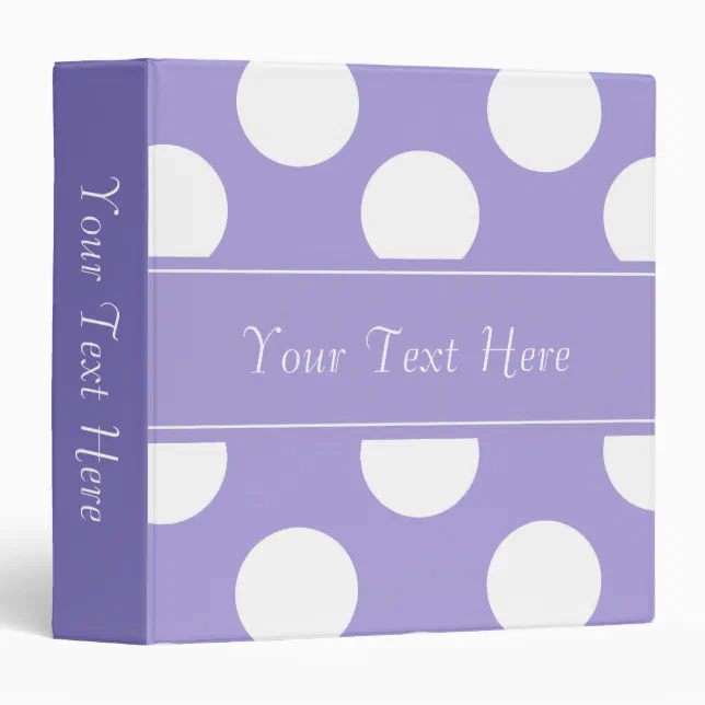 Personalized Purple Polka Dot Binder | Zazzle