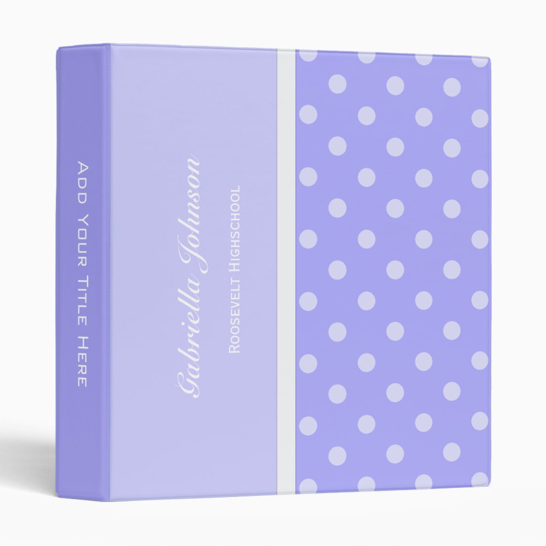 Personalized: Purple Polka-dot Binder 2 | Zazzle