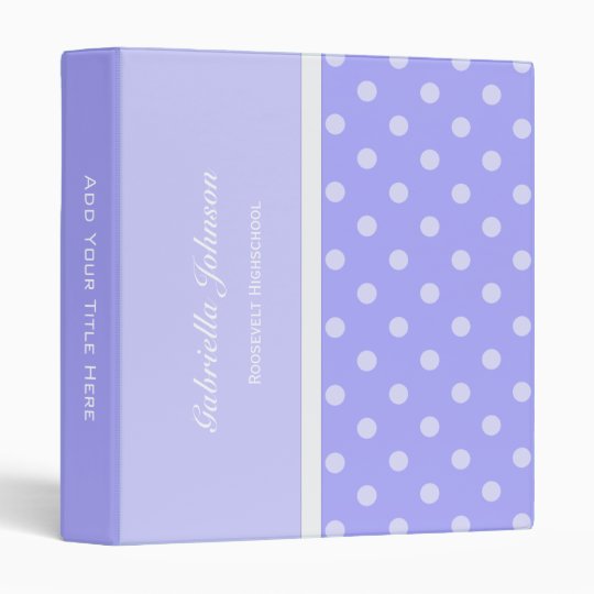 Personalized: Purple Polka-dot Binder 2 | Zazzle.com