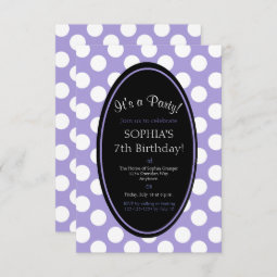 Personalized Purple Polka Dot Party Invitation | Zazzle
