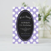 Personalized Purple Polka Dot Party Invitation | Zazzle