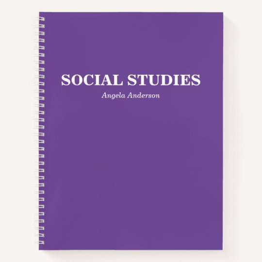 Personalized Purple School Subject Spiral Notebook | Zazzle.com