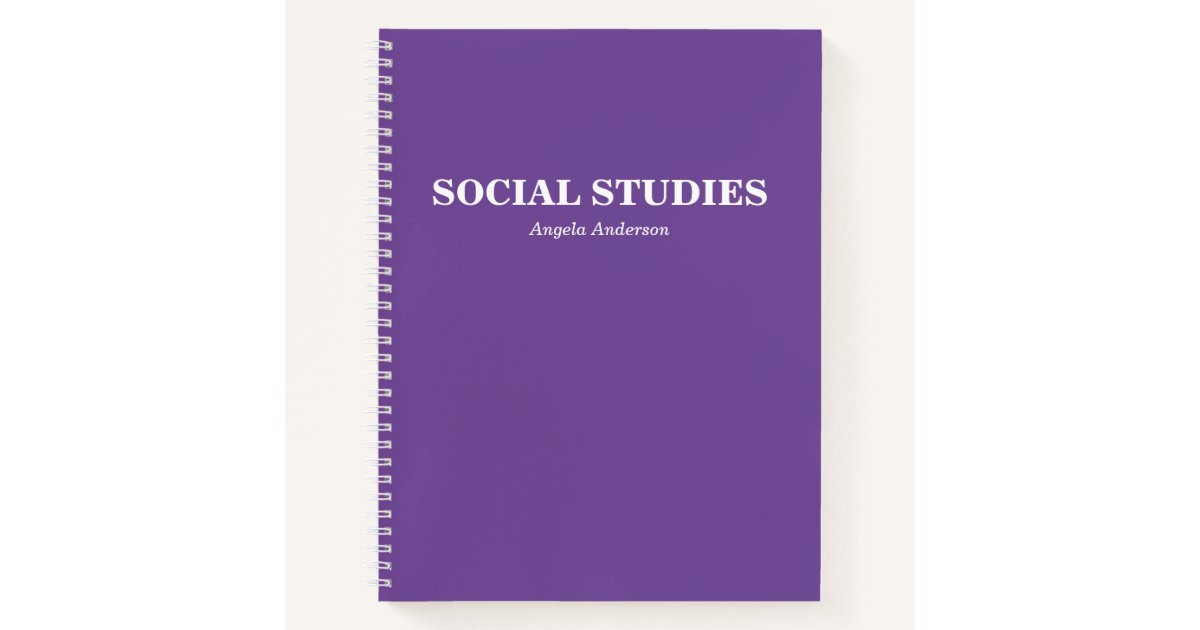 Personalized Purple School Subject Spiral Notebook | Zazzle