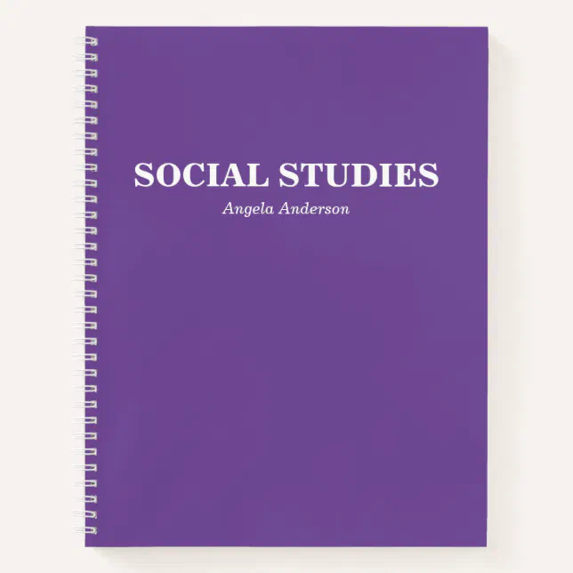 Personalized Purple School Subject Spiral Notebook | Zazzle