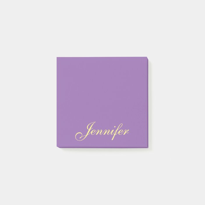 Personalized Purple Script Post it Sticky Notes | Zazzle.com