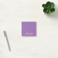 Personalized Purple Script Post it Sticky Notes | Zazzle