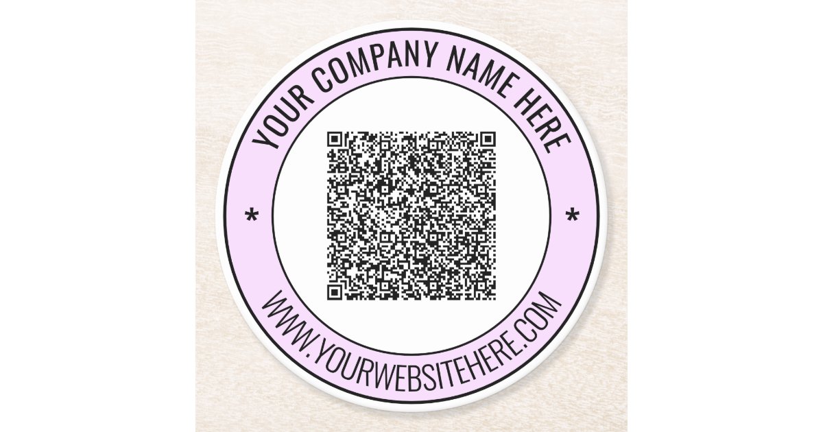 Personalized QR Code and Custom Text Paper Coaster | Zazzle