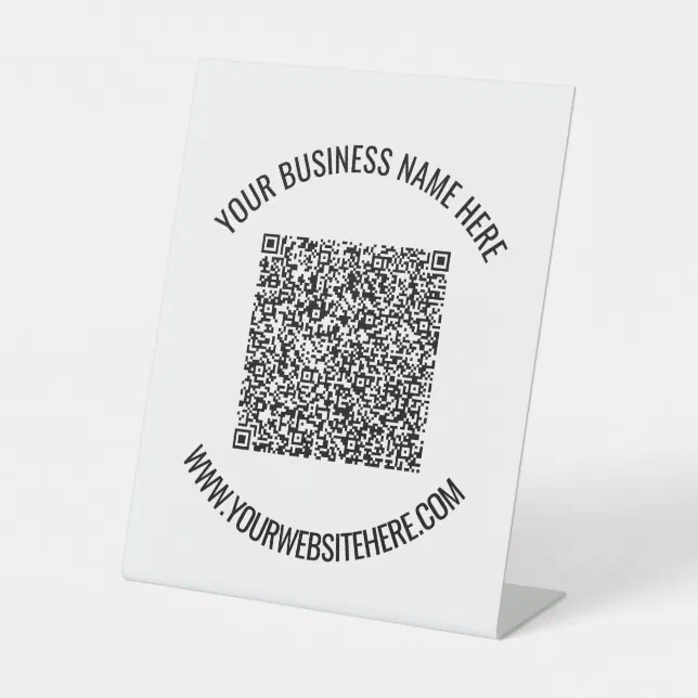 Personalized QR Code and Custom Text Pedestal Sign | Zazzle