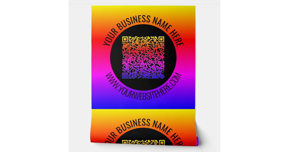 Personalized QR Code Custom Text Your Business Wallpaper | Zazzle