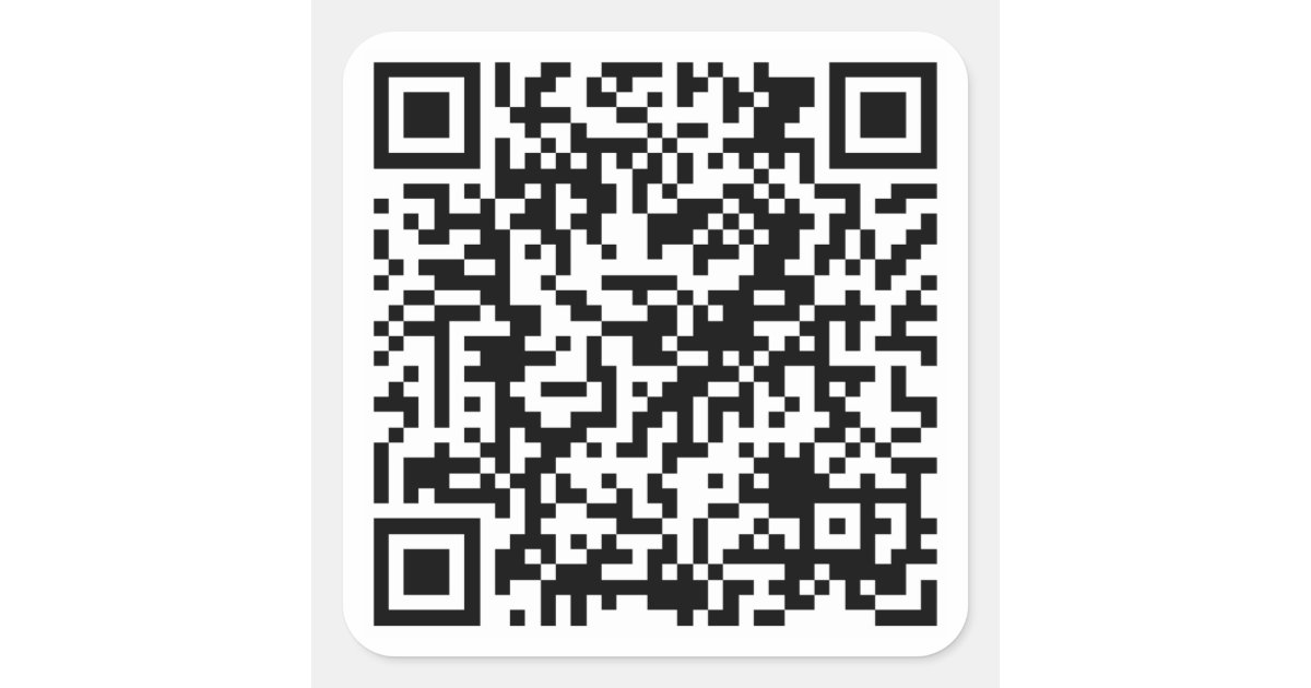Personalized QR Code Custom URL Square Sticker | Zazzle