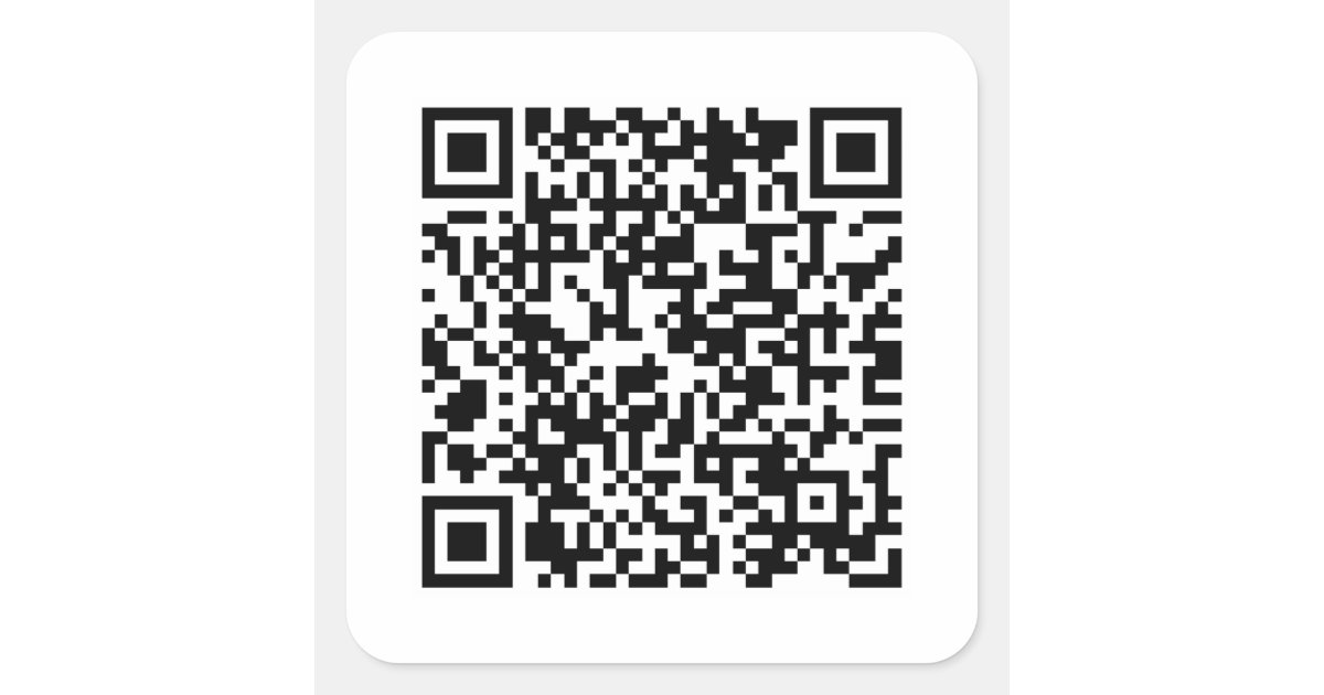 Personalized QR Code Custom URL Square Sticker | Zazzle