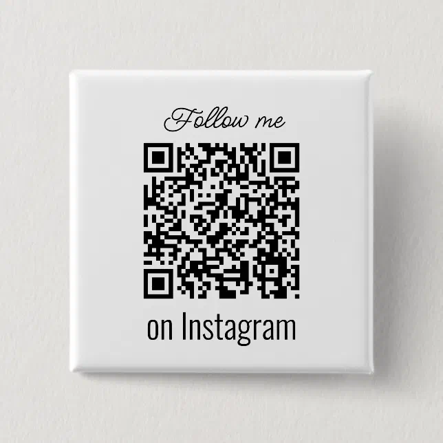 Personalized QR Code Follow Me Social Media Button | Zazzle