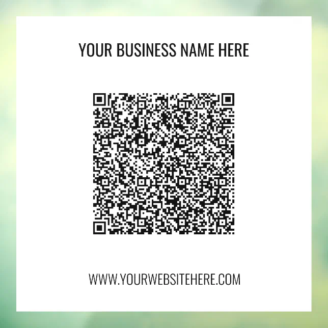 Personalized QR Code Name Website Window Cling | Zazzle