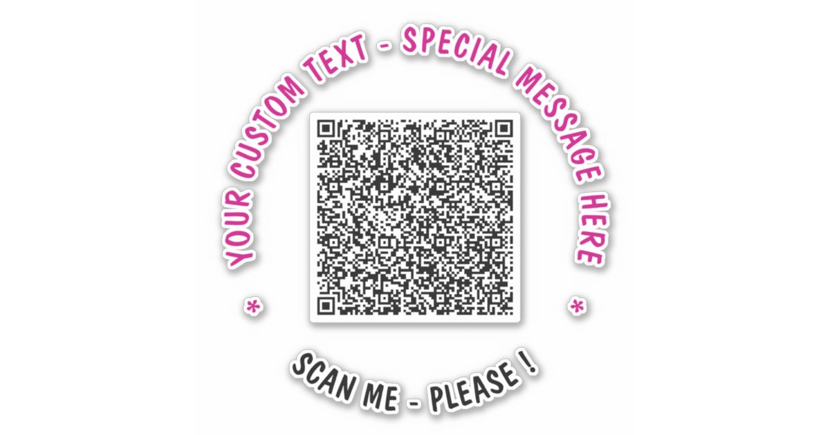 Personalized QR Code Scan Info Text Colors Sticker | Zazzle