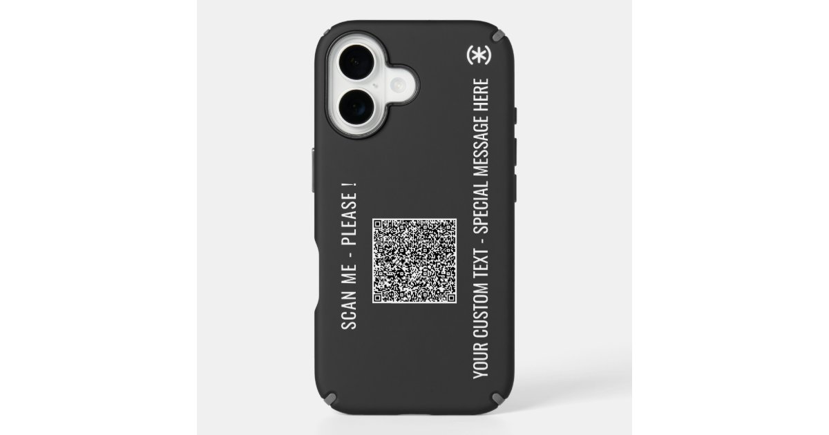 Personalized QR Code Scan Info Text iPhone Case | Zazzle