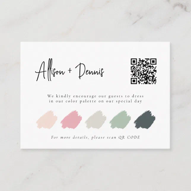 Personalized QR Code Wedding Dress Code Insert | Zazzle