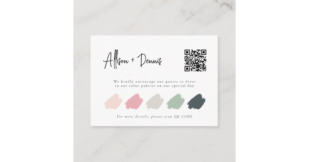Personalized QR Code Wedding Dress Code Insert | Zazzle