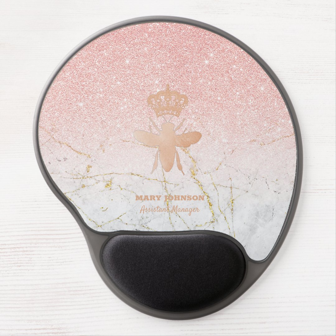 Personalized QUEEN BEE Rose Gold Mouse Pad | Zazzle