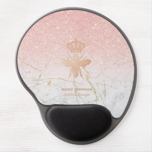 Personalized QUEEN BEE Rose Gold Mouse Pad | Zazzle