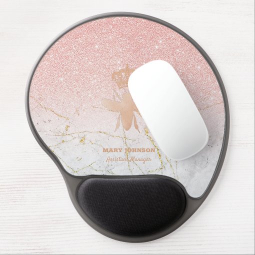 Personalized QUEEN BEE Rose Gold Mouse Pad | Zazzle